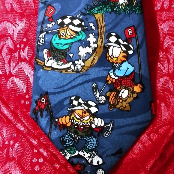 Hot Cakes | Accessories | Vintage 78 Garfield Golf Themed Tie | Poshmark